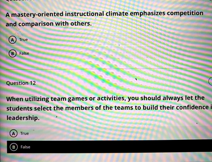 Solved A mastery-oriented instructional climate emphasizes | Chegg.com