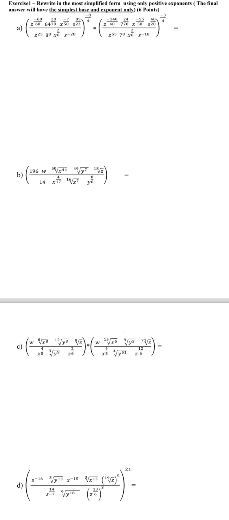 Solved Exercise1 - ﻿Rewrite in the most simplified form | Chegg.com