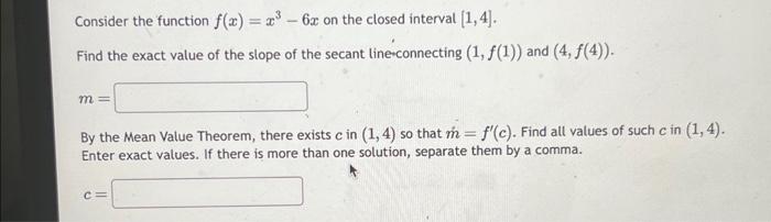 Solved Consider the function f(x)=x3−6x on the closed | Chegg.com