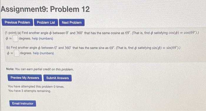 Solved Assignment9: Problem 12 Previous Problem Problem List | Chegg.com