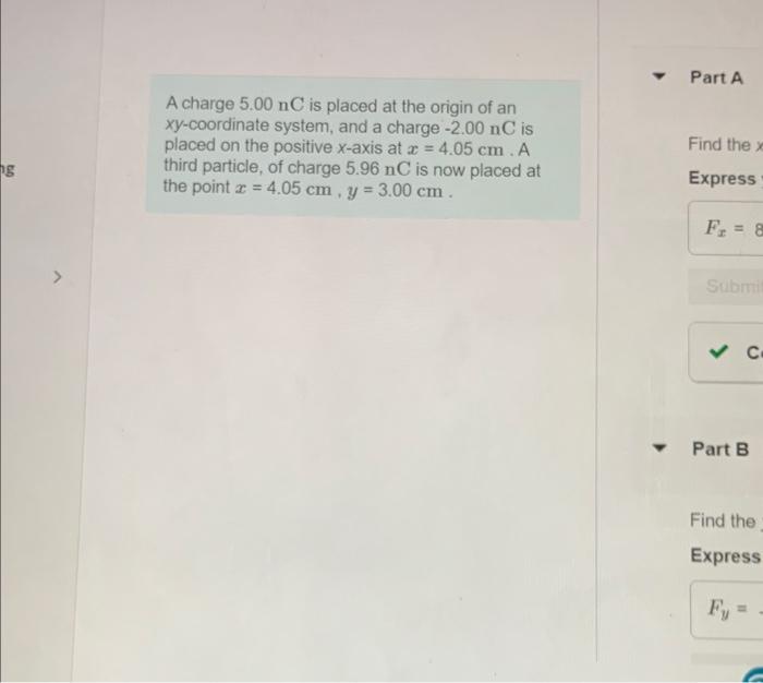 Solved A charge 5.00nC is placed at the origin of an | Chegg.com