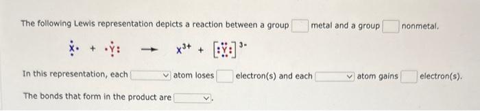 Solved The following Lewis representation depicts a reaction | Chegg.com