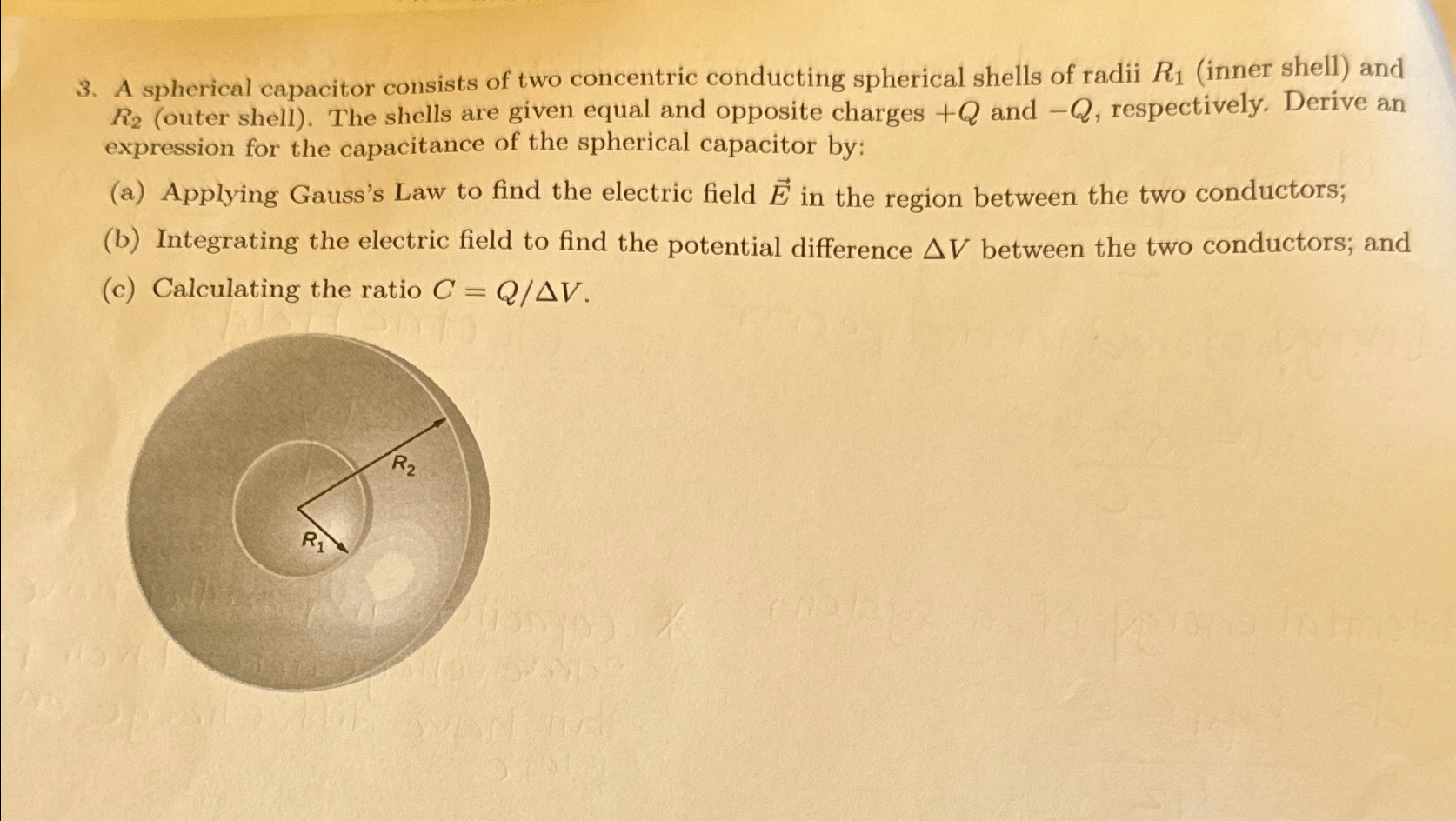 Solved A spherical capacitor consists of two concentric | Chegg.com