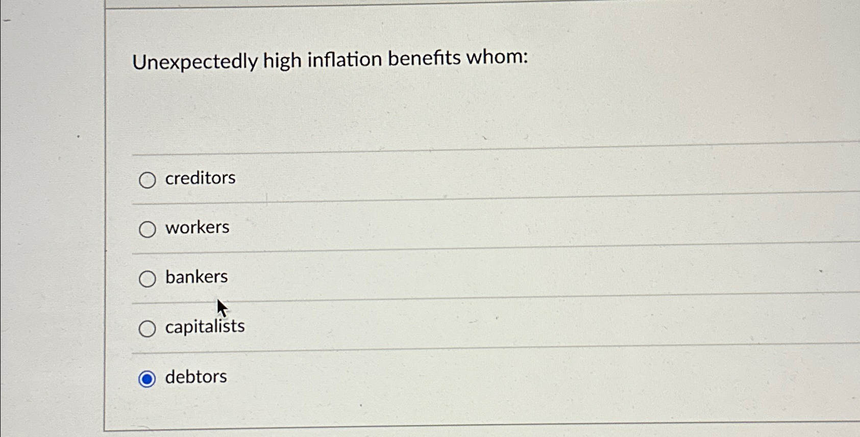 Solved Unexpectedly high inflation benefits | Chegg.com