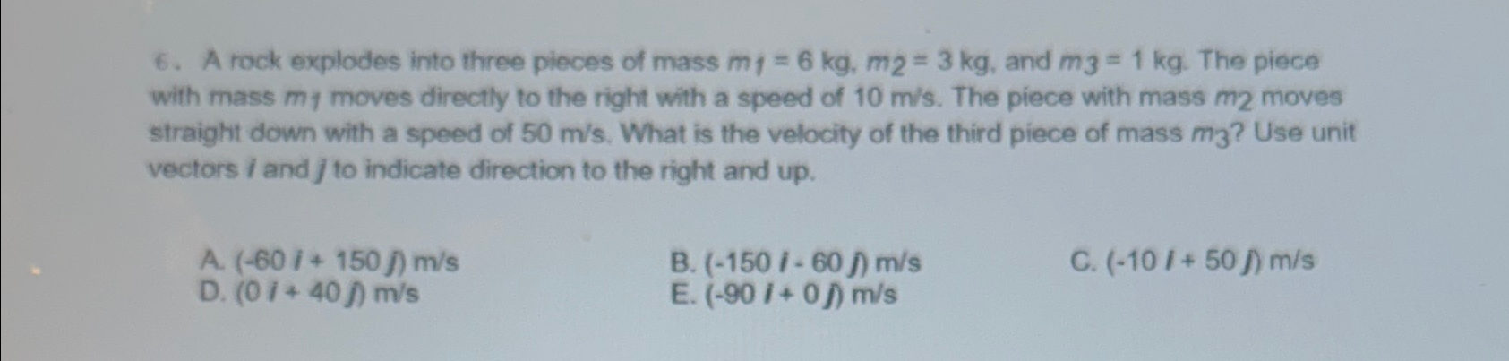 Solved A rock explodes into three pieces of mass | Chegg.com