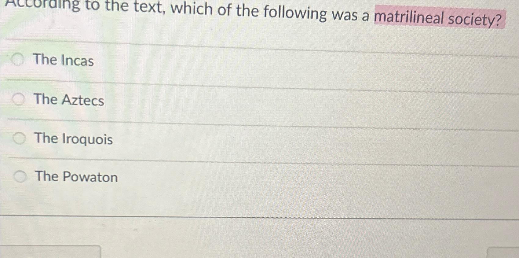 Solved Accoralng to the text, which of the following was a | Chegg.com