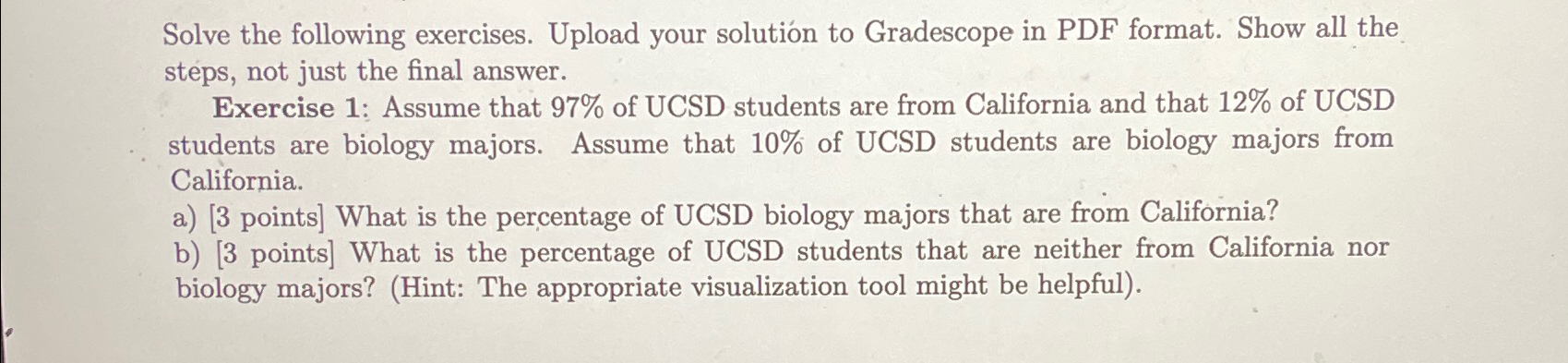 Solved Solve the following exercises. Upload your solution | Chegg.com