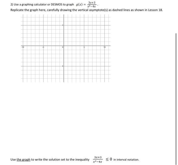Solved 2) Use a graphing calculator or DESMOS to graph | Chegg.com