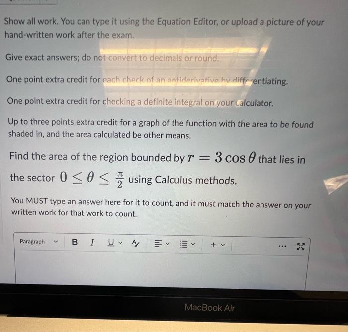 Solved Show all work. You can type it using the Equation | Chegg.com