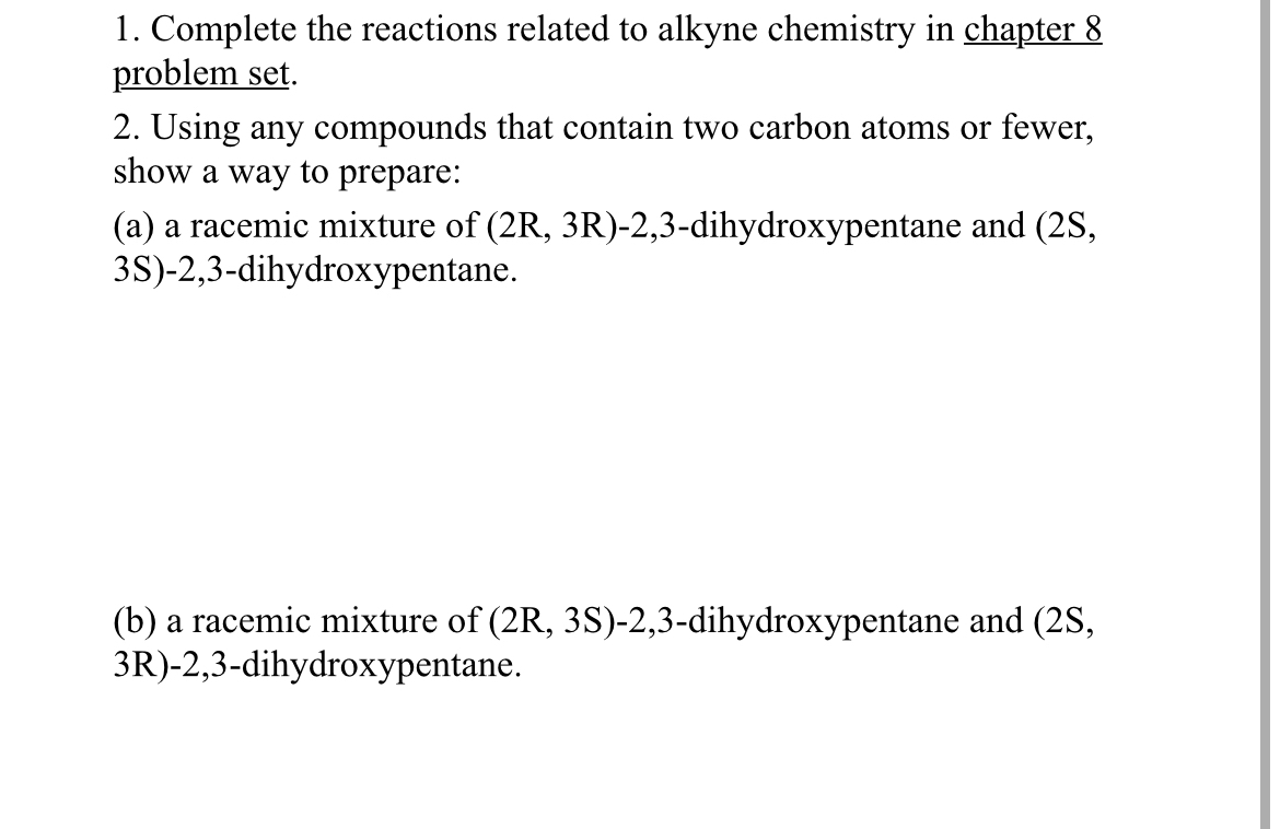 Solved Complete the reactions related to alkyne chemistry in | Chegg.com