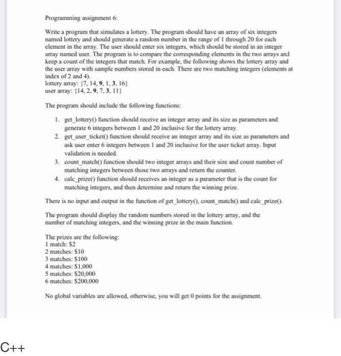 Solved Programming assignment 6: Write a program that | Chegg.com