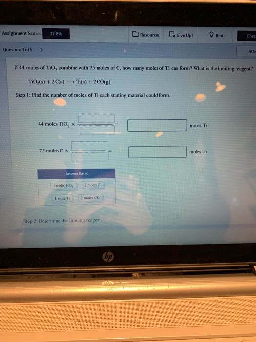 Solved Assignment Score: 37.8% Resources Give Up? Hint Chec | Chegg.com