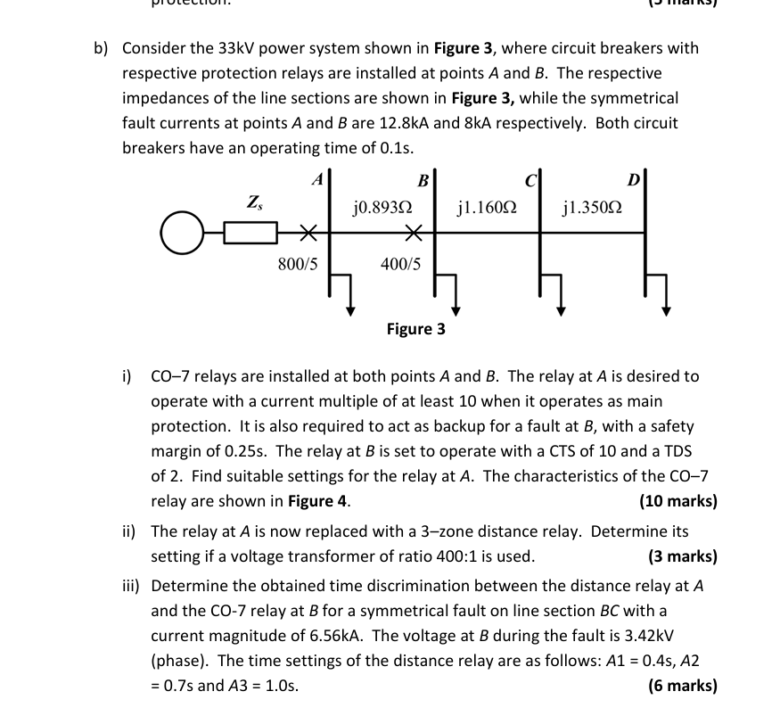 Solved b) ﻿Consider the 33kV ﻿power system shown in Figure | Chegg.com