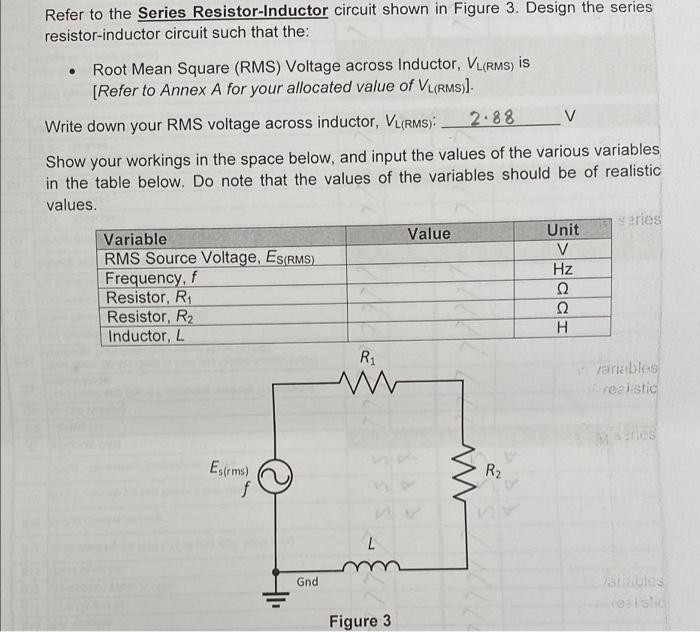 Solved . Refer to the Series Resistor-Inductor circuit shown | Chegg.com