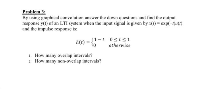 Solved Problem 3: By using graphical convolution answer the | Chegg.com