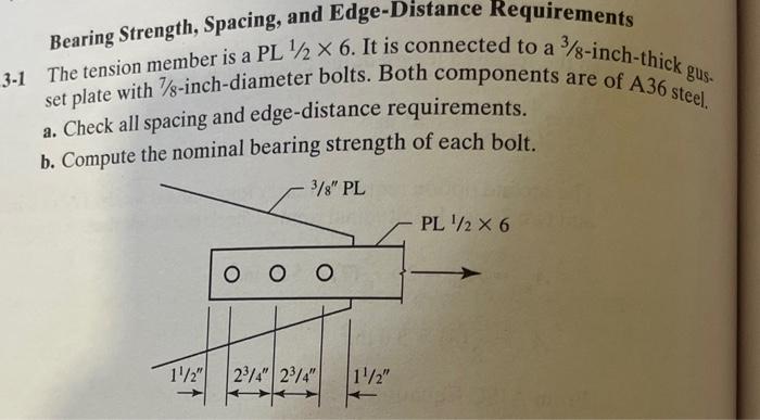 Solved Bearing Strength, Spacing, and Edge-Distance | Chegg.com