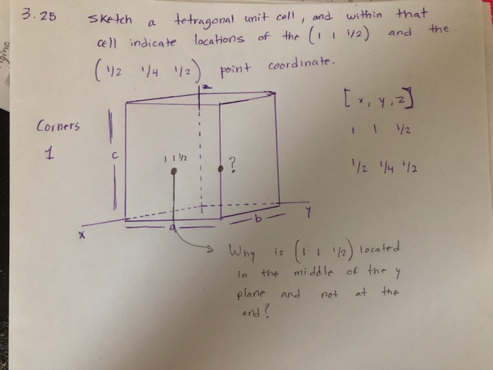 Solved 3.25 tetragonal unit cell, and locations of the S | Chegg.com