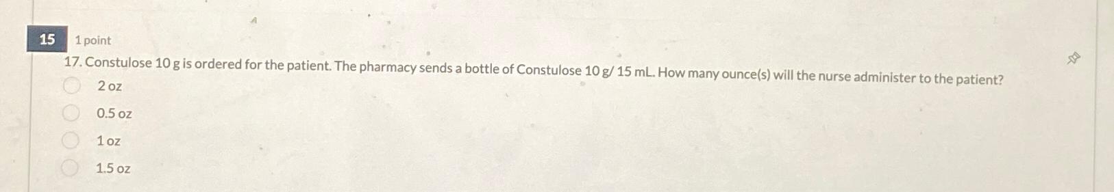 Solved 151 ﻿point17. ﻿Constulose 10g ﻿is ordered for the | Chegg.com