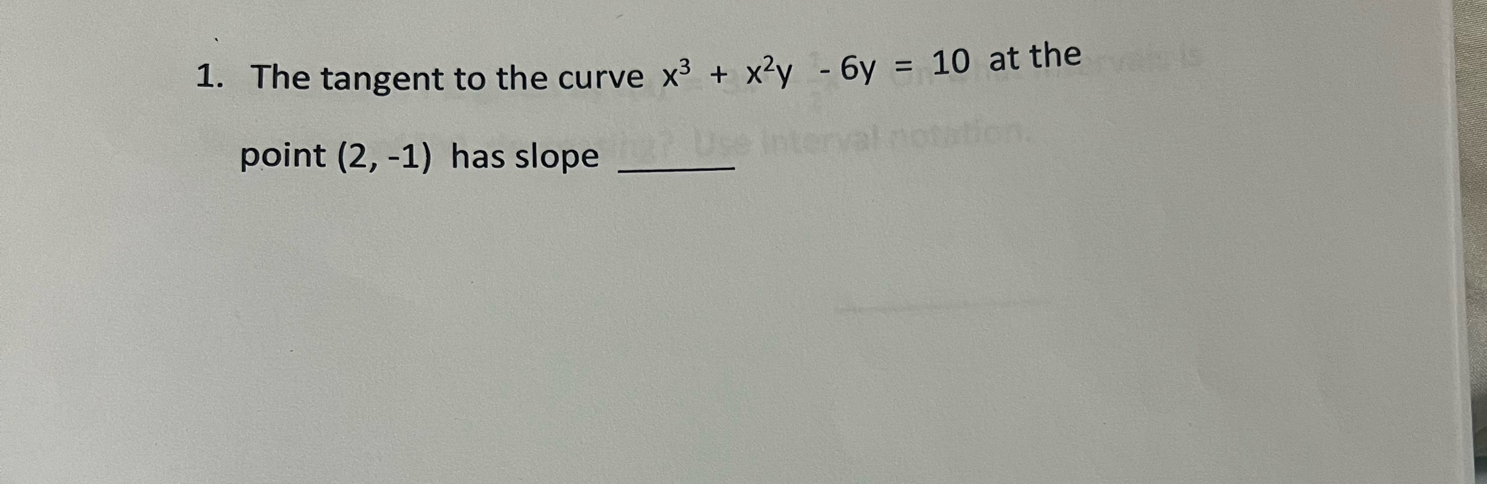 Solved Part 1: Worth 2 ﻿points eachThe tangent to the curve | Chegg.com
