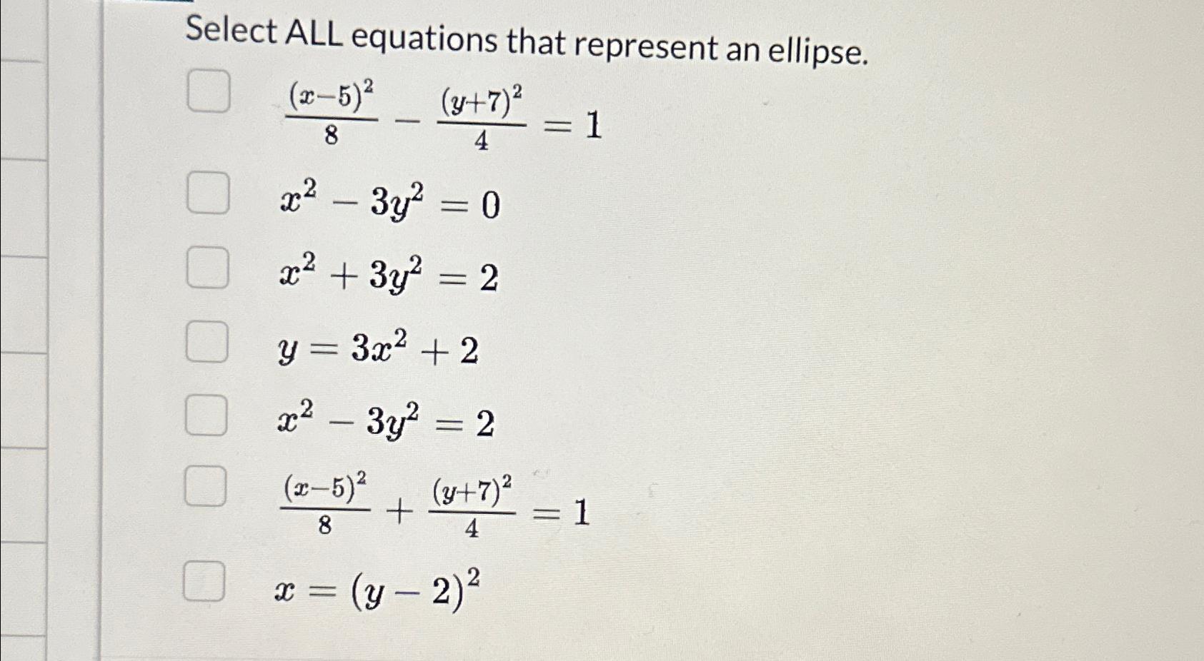 Solved Select ALL equations that represent an | Chegg.com