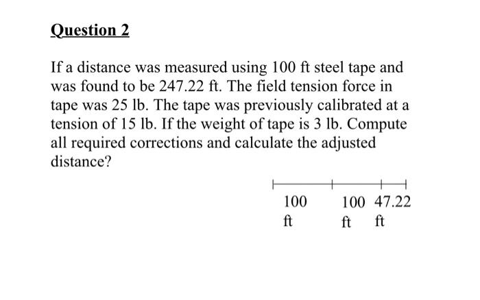 Solved Question 2 If a distance was measured using 100 ft | Chegg.com