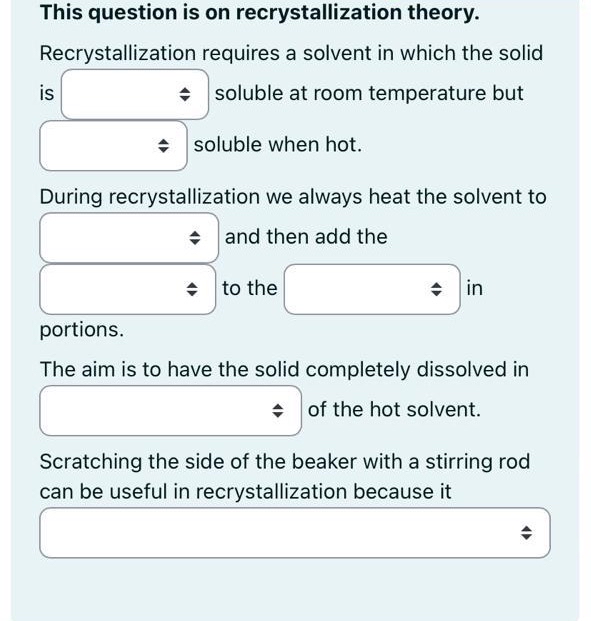 This question is on recrystallization | Chegg.com