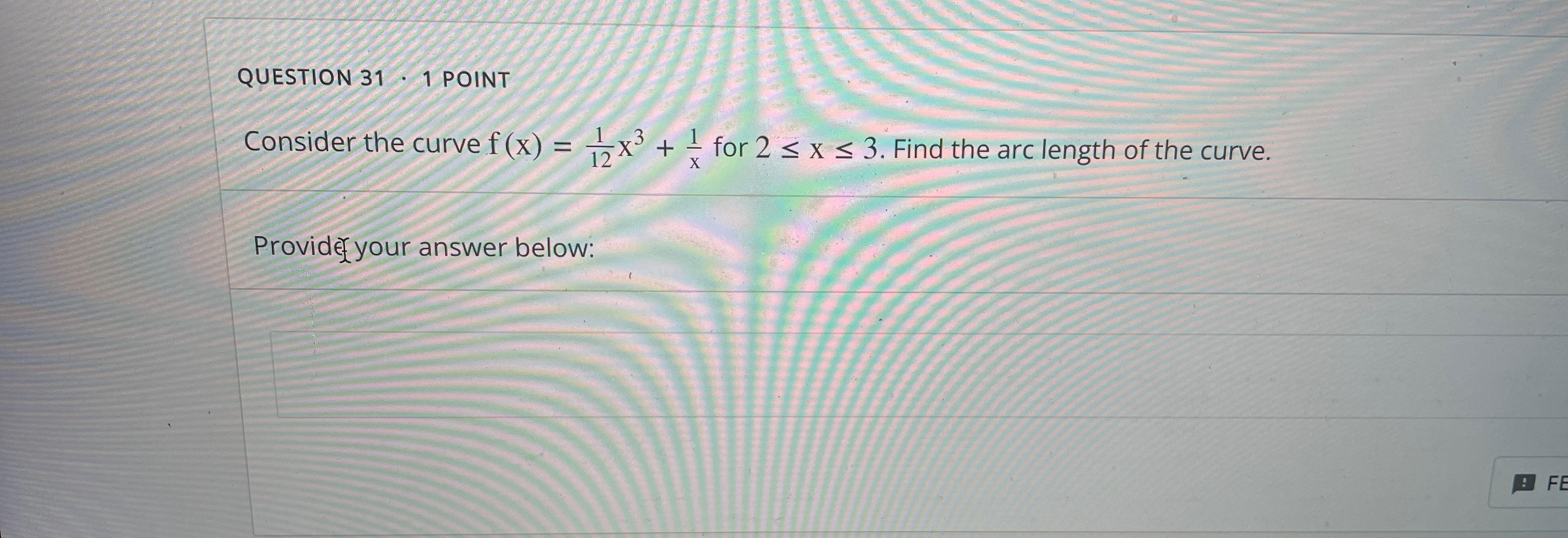 Solved QUESTION 31 - 1 POINTConsider the curve | Chegg.com Solved QUESTION 31 - 1 POINTConsider the curve | Chegg.com