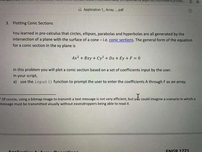 Solved 3. Plotting Conic Sections You learned in | Chegg.com