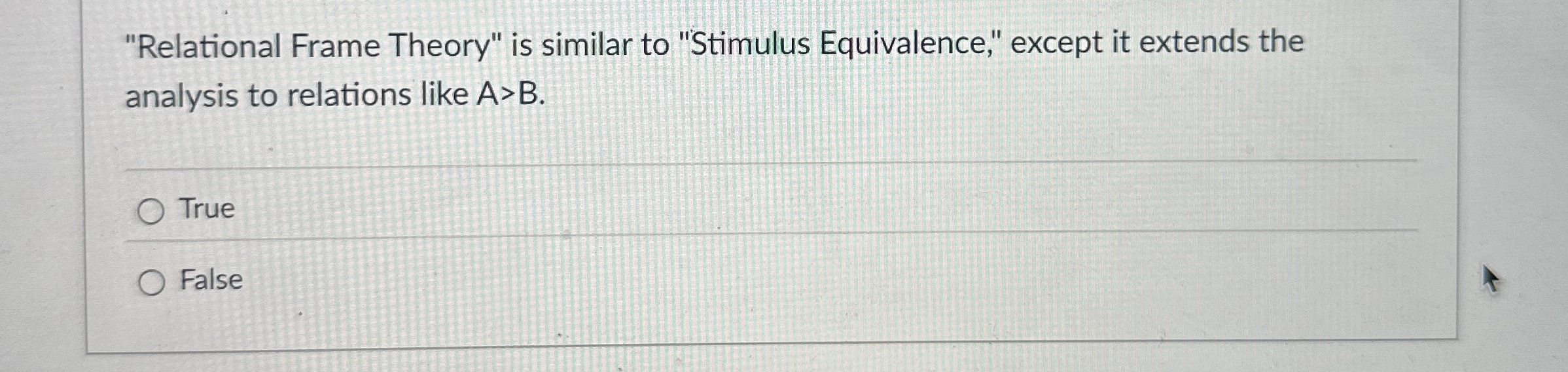 Solved "Relational Frame Theory" is similar to "Stimulus | Chegg.com