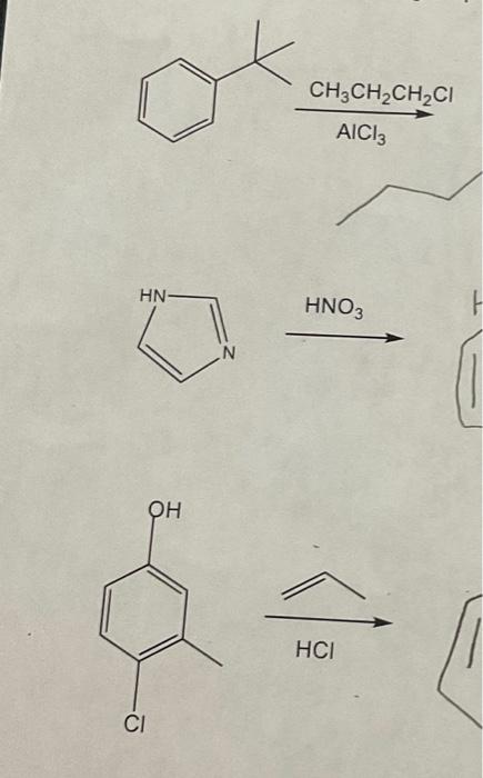 Solved AlCl3 CH3CH2CH2Cl HNO3 HCl | Chegg.com