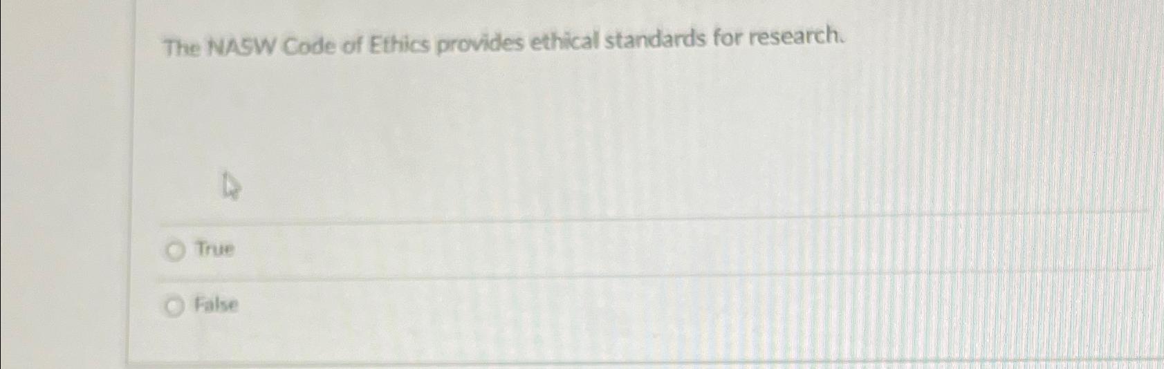 Solved The NASW Code of Ethics provides ethical standards | Chegg.com