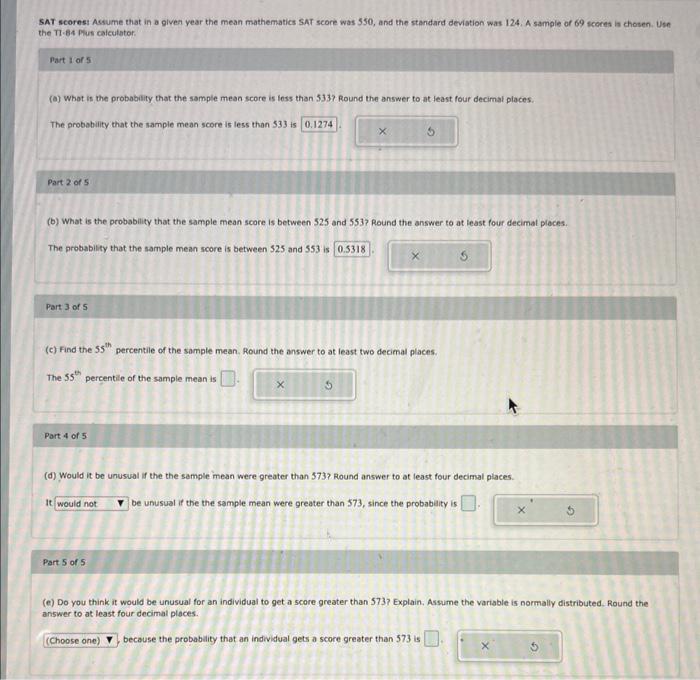 Solved SAT scorest Assume that in a given year the mean | Chegg.com