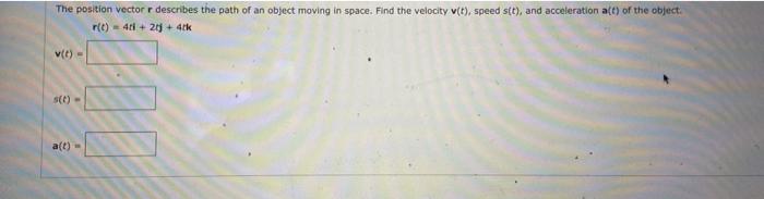 Solved The position vector describes the path of an object | Chegg.com