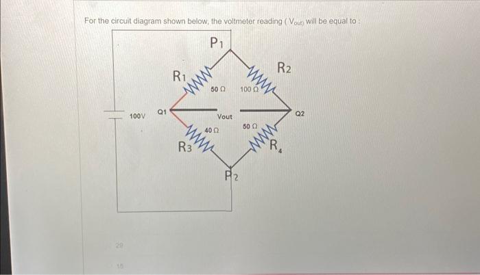 Solved for the circuit diagram shown below the voltmeter | Chegg.com