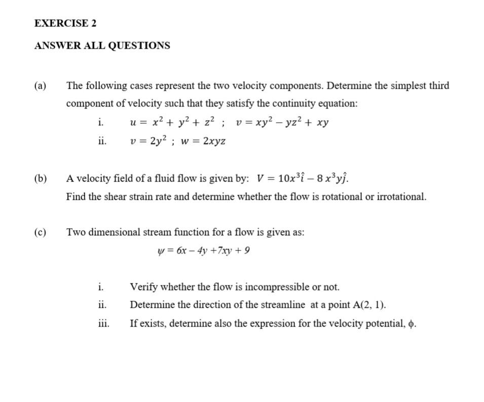 Solved EXERCISE 2 ANSWER ALL QUESTIONS (a) The following | Chegg.com