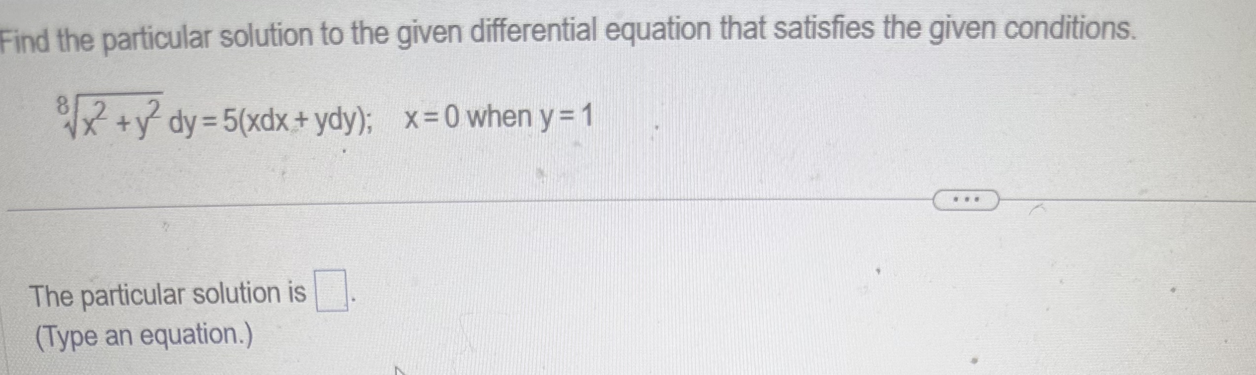 Solved Find the particular solution to the given | Chegg.com