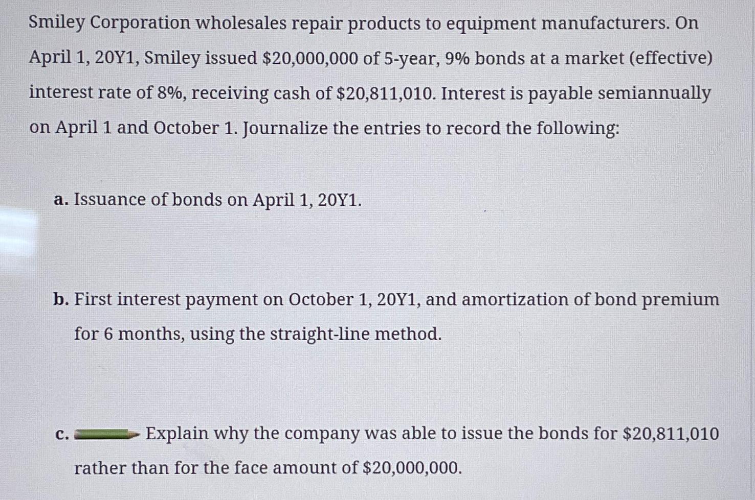 Solved Smiley Corporation wholesales repair products to | Chegg.com