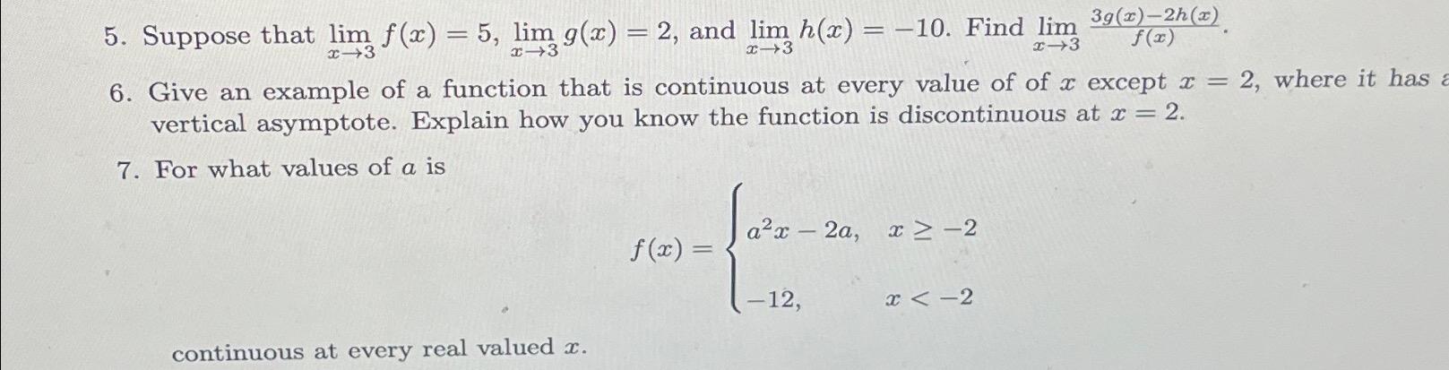 Solved Give an example of a function that is continuous at | Chegg.com