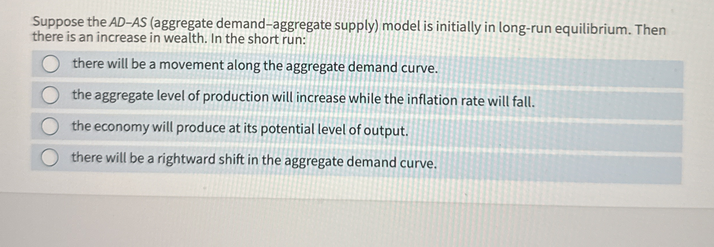 Solved Suppose the AD-AS (aggregate demand-aggregate supply) | Chegg.com