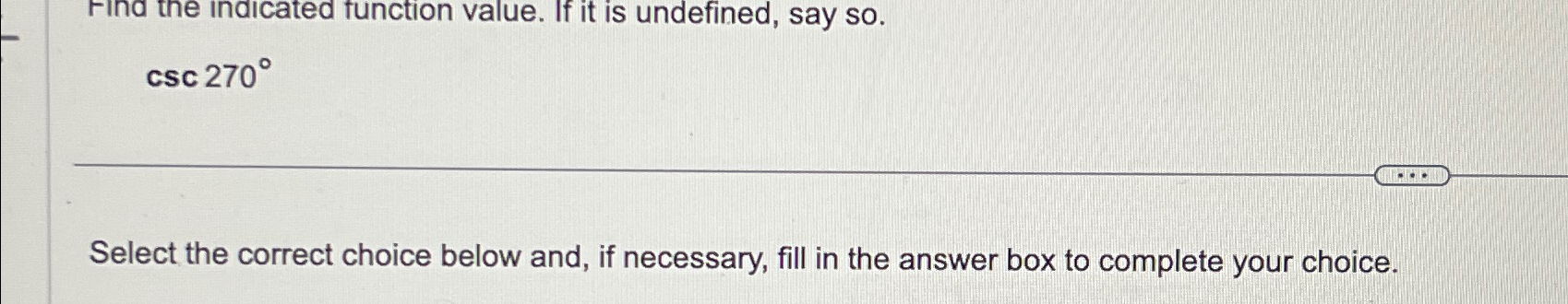 Solved Find the indicated function value. If it is | Chegg.com