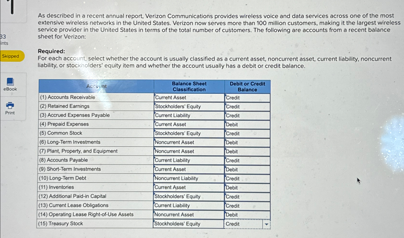 Solved As described in a recent annual report, Verizon | Chegg.com