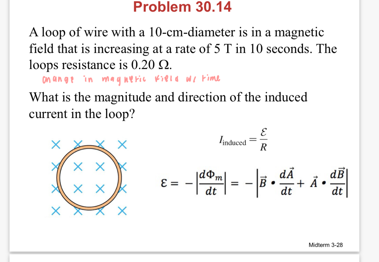 Solved by an EXPERT Problem 30.14A loop of wire with a 10 - ﻿cm ...