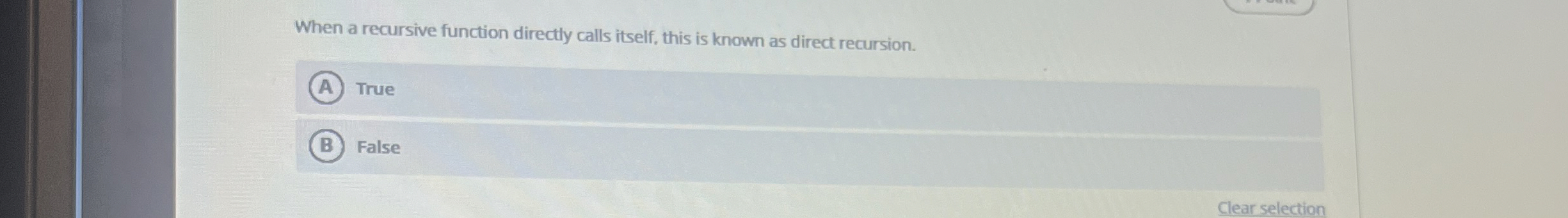 Solved When a recursive function directly calls itself, this | Chegg.com