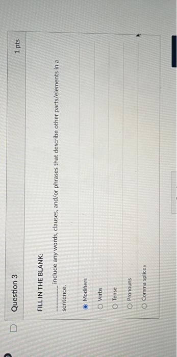 FILL INTHE BLANK: include any words, clauses, and/or | Chegg.com