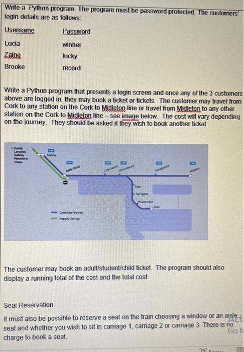 Solved Write a Python program. The program must be password | Chegg.com
