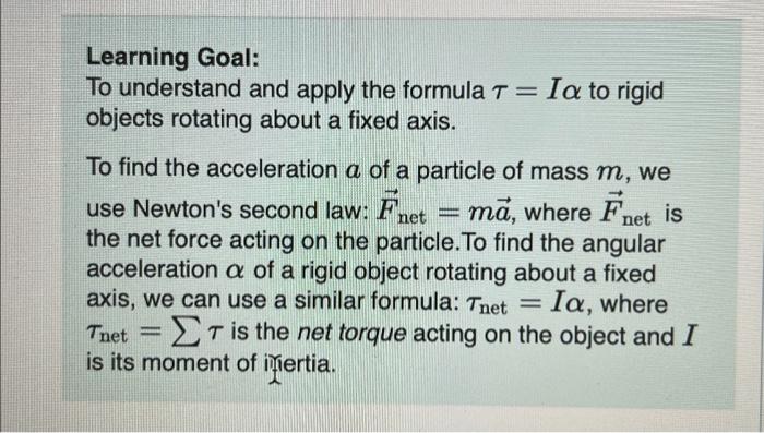 Solved Learning Goal: To understand and apply the formula | Chegg.com