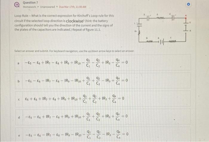 Solved Loop Rule - What is the correct expression for | Chegg.com