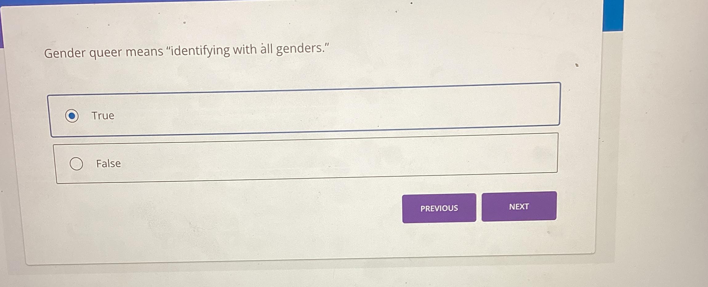 Solved Gender queer means "identifying with àll | Chegg.com