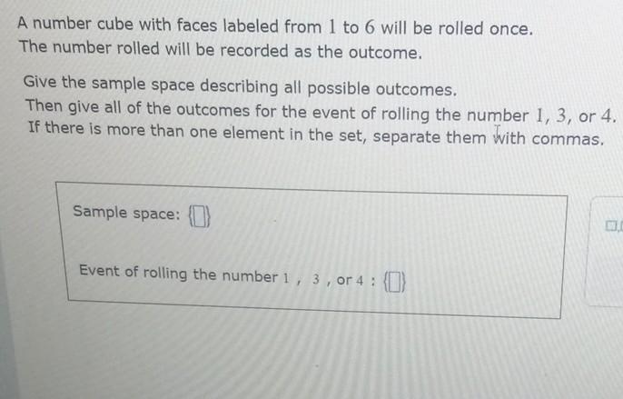 Solved A number cube with faces labeled from 1 to 6 will be | Chegg.com