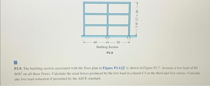 Solved P2.9. The building section associated with the floor | Chegg.com